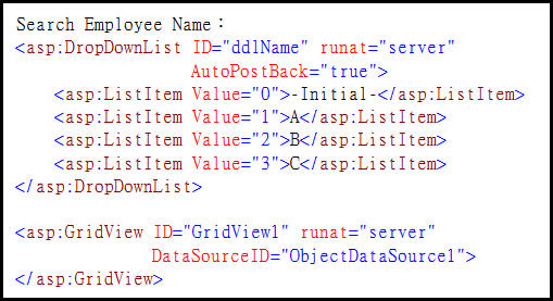 Net碎碎念~ Aspnet 客製化傳入 Datasource 控制項的參數